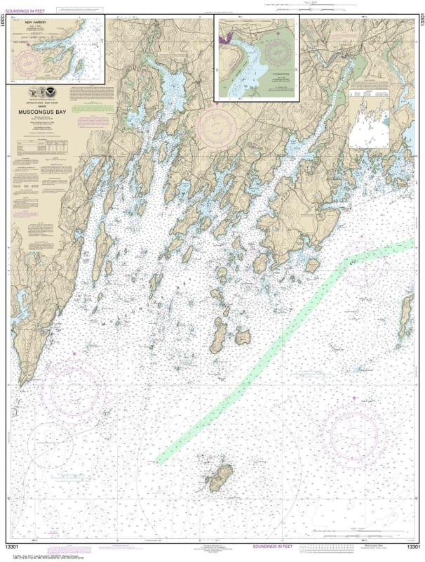 NOAA Chart 13301. Nautical Chart of Muscongus Bay - New Harbor ...