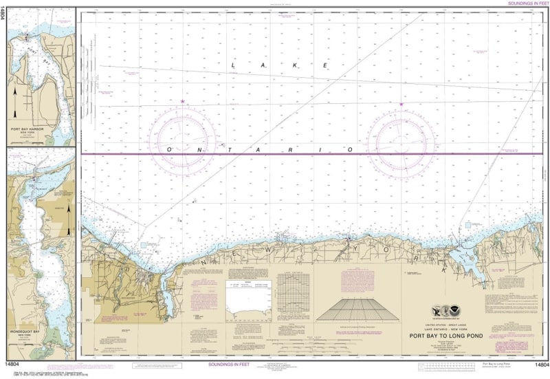 NOAA Chart 14804. Nautical Chart of Port Bay to Long Pond - Port Bay ...
