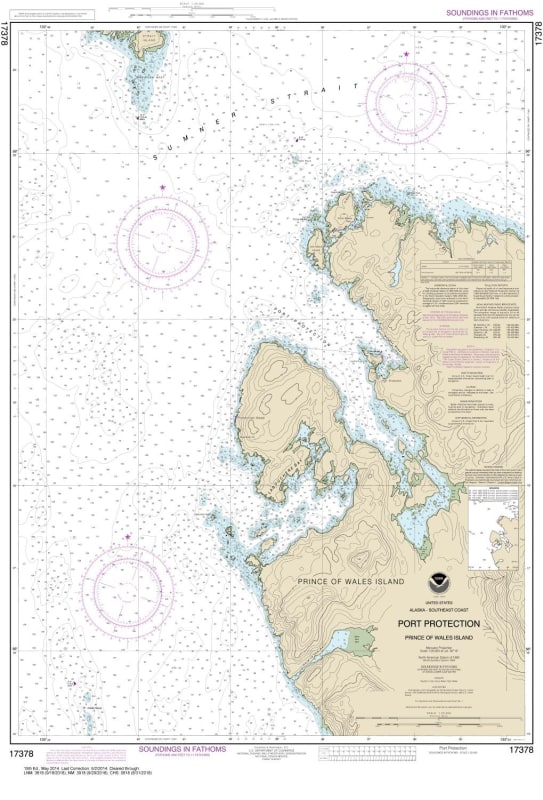 NOAA Chart 17378. Nautical Chart of Port Protection, Prince of Wales ...