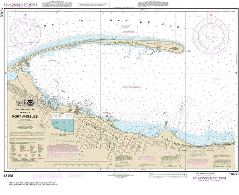 NOAA Nautical Chart 18468. Port Angeles Nautical Chart. NOAA maps ...