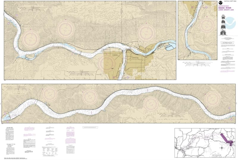 NOAA Chart 18548. Nautical Chart of Snake River - Lower Granite Lake ...