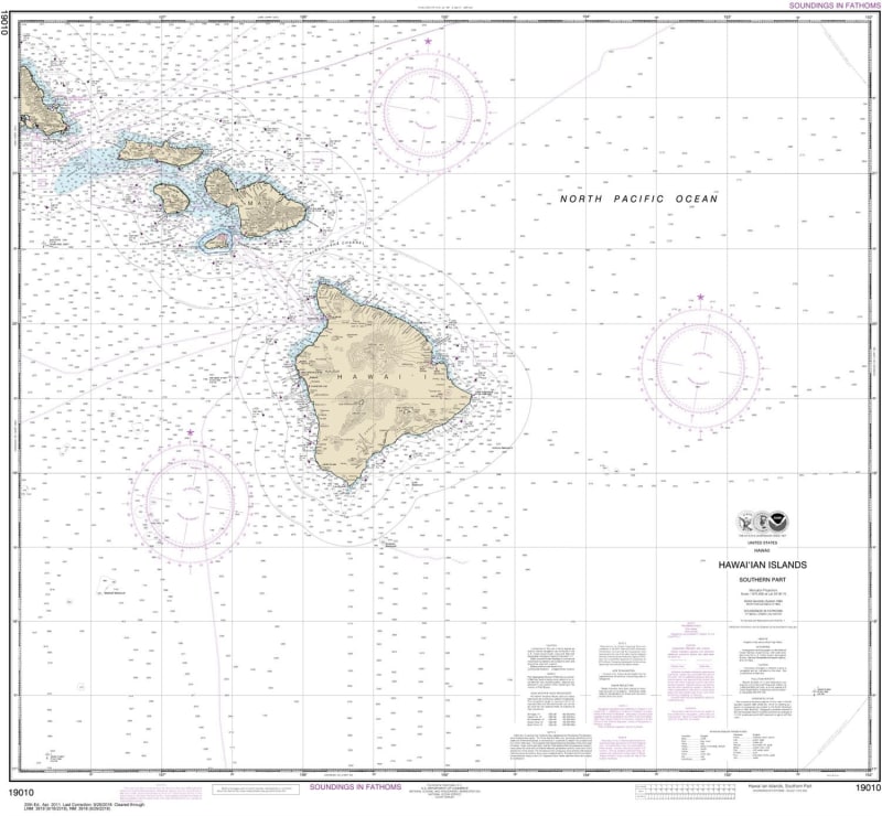 NOAA Chart 19010. Nautical Chart of the Hawaiian Islands - Southern ...