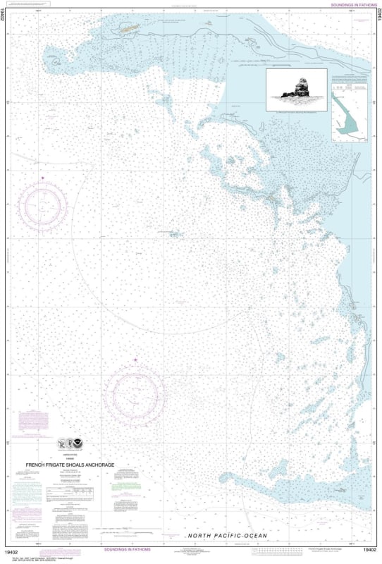 NOAA Chart 19402. Nautical Chart of the French Frigate Shoals Anchorage ...