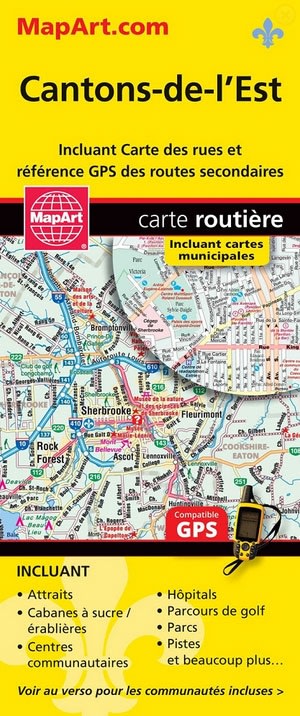 The Eastern Townships of Quebec Folded Travel Map. Known as Cantons de ...