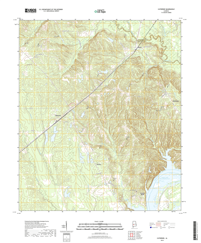 Catherine Alabama - 24k Topo Map