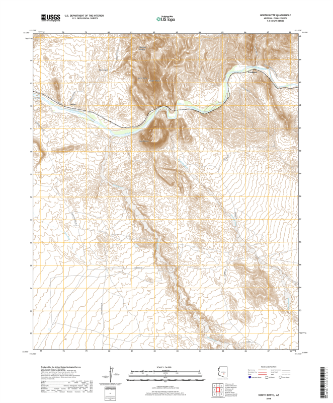 North Butte Arizona - 24k Topo Map