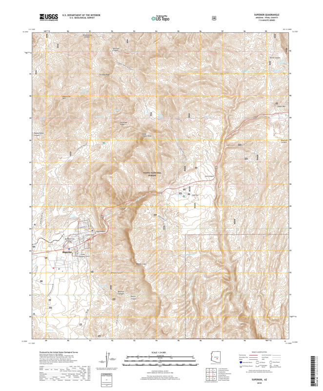 Superior Arizona - 24k Topo Map