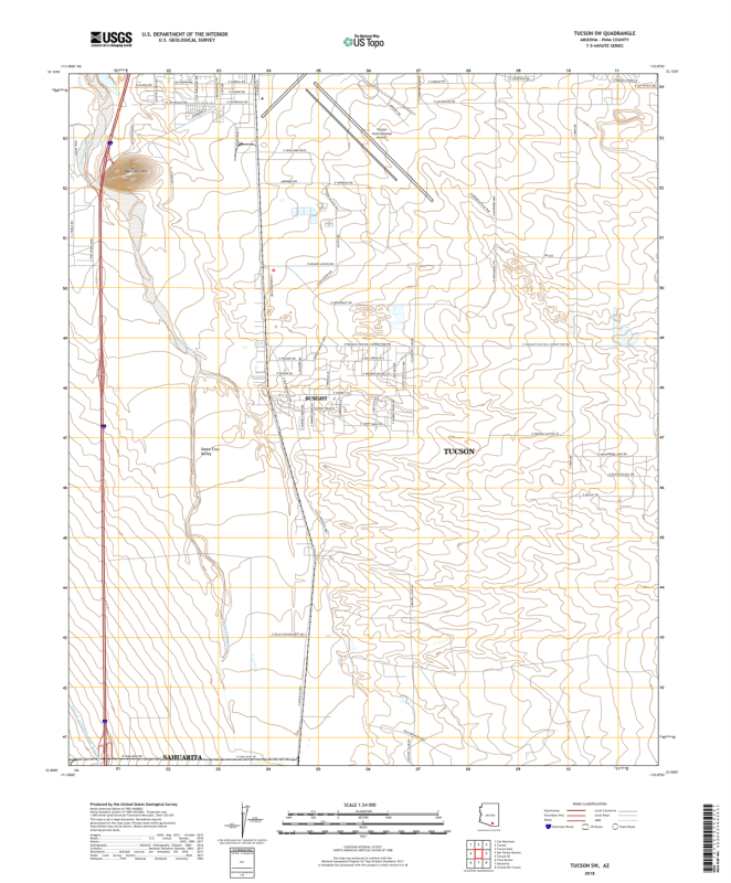 Tucson SW Arizona - 24k Topo Map