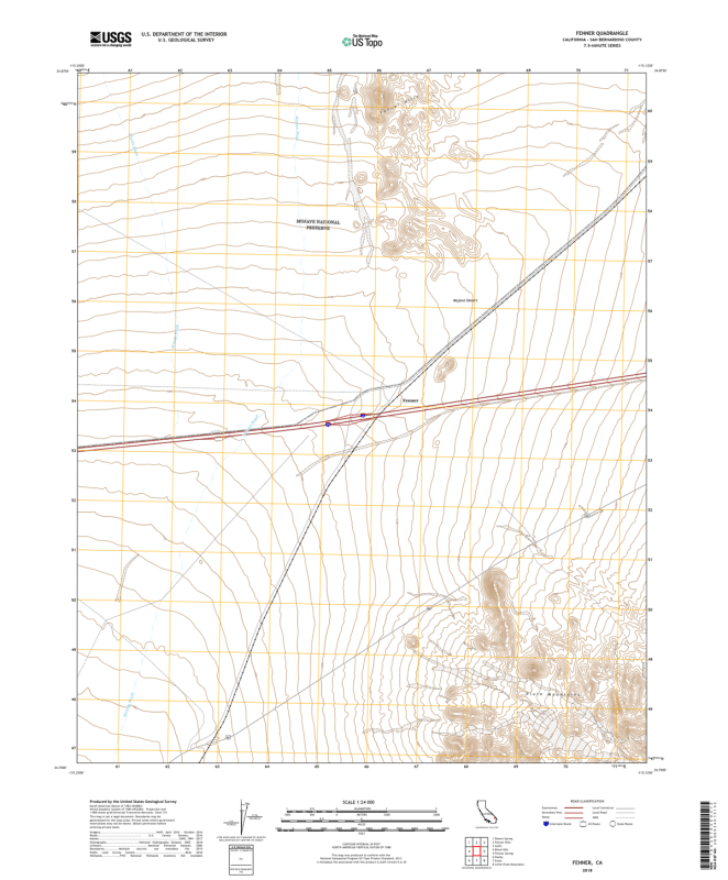 Fenner California - 24k Topo Map