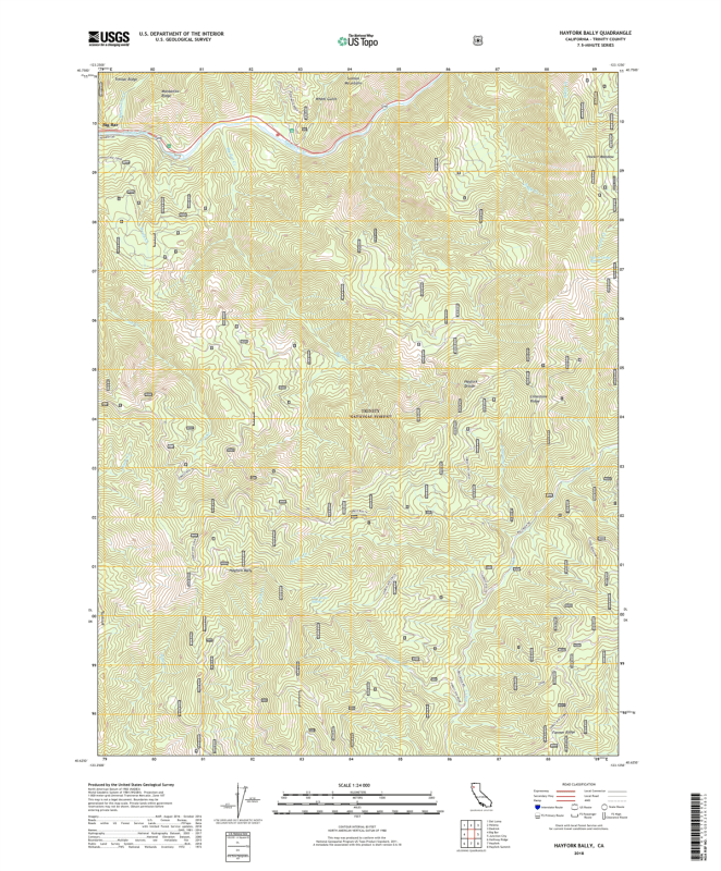 Hayfork Bally California - 24k Topo Map