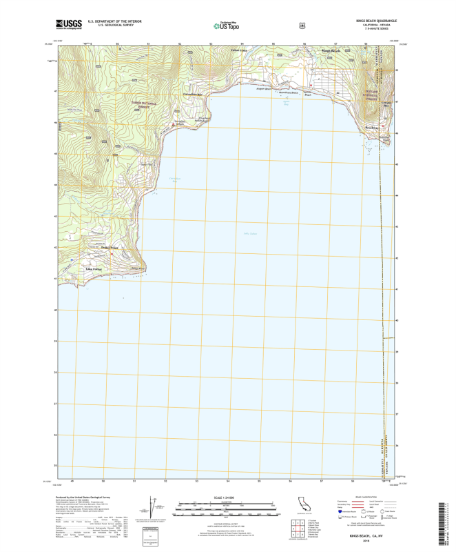 Kings Beach California - Nevada - 24k Topo Map