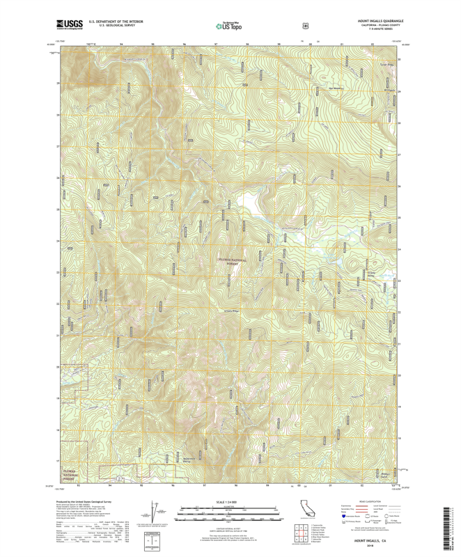 Mount Ingalls California - 24k Topo Map