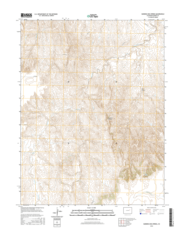 Barking Dog Spring Colorado - 24k Topo Map