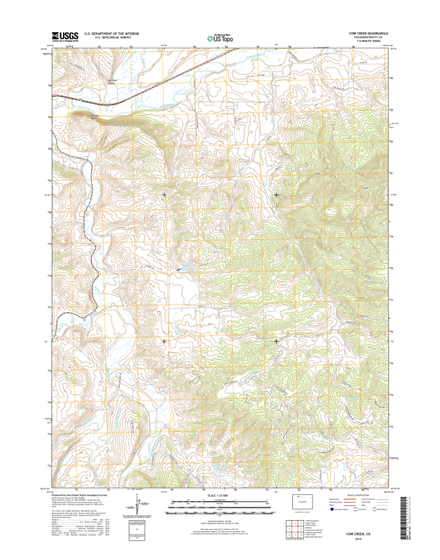 Cow Creek Colorado - 24k Topo Map