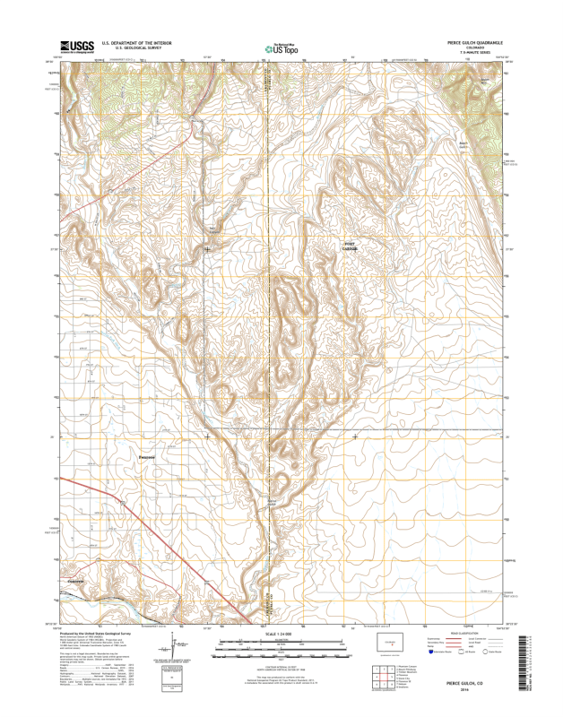 Pierce Gulch Colorado - 24k Topo Map