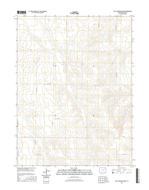 Potty Brown Creek Colorado - 24k Topo Map