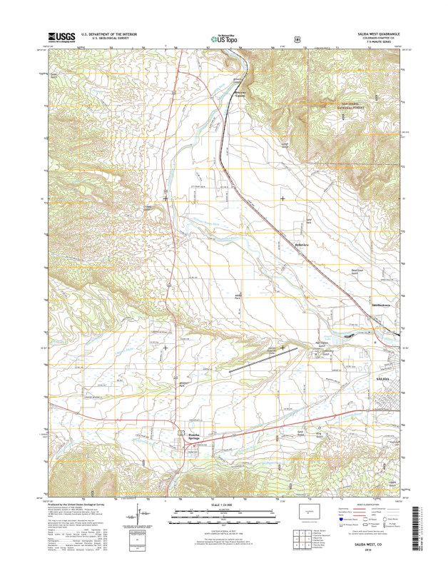 Salida West Colorado - 24k Topo Map