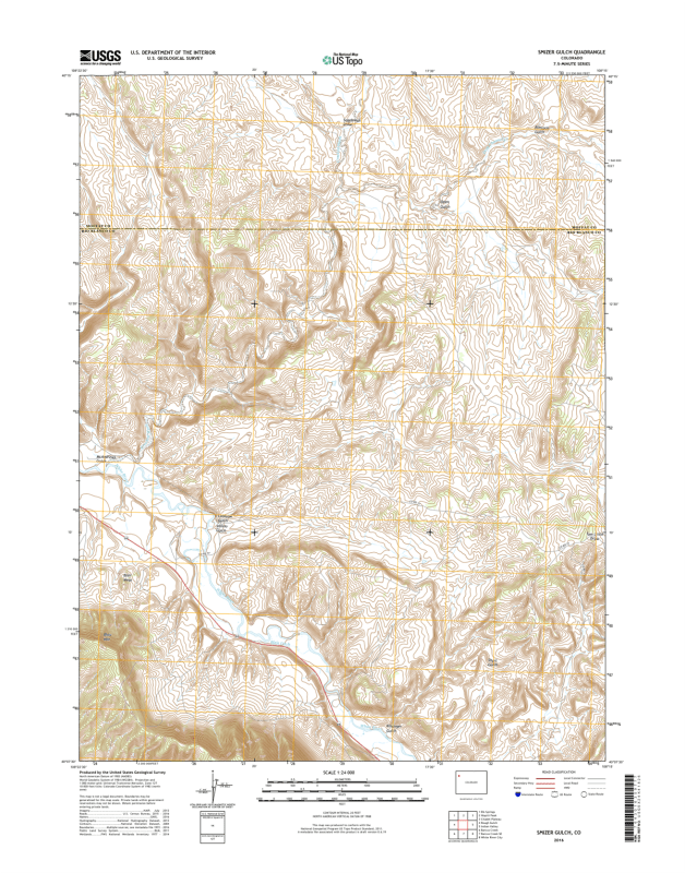 Smizer Gulch Colorado - 24k Topo Map