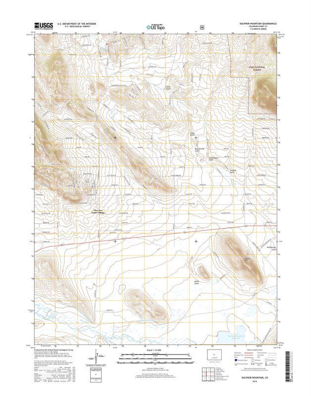Sulphur Mountain Colorado - 24k Topo Map
