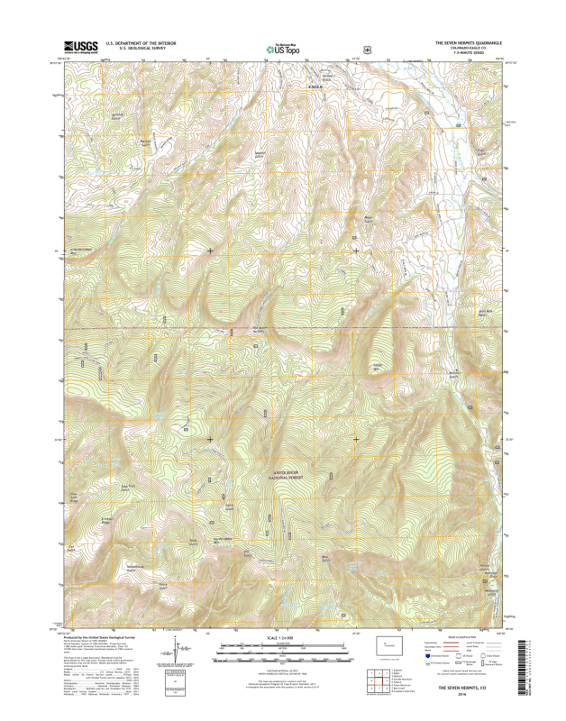 The Seven Hermits Colorado - 24k Topo Map