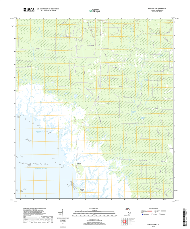 Shired Island Florida - 24k Topo Map