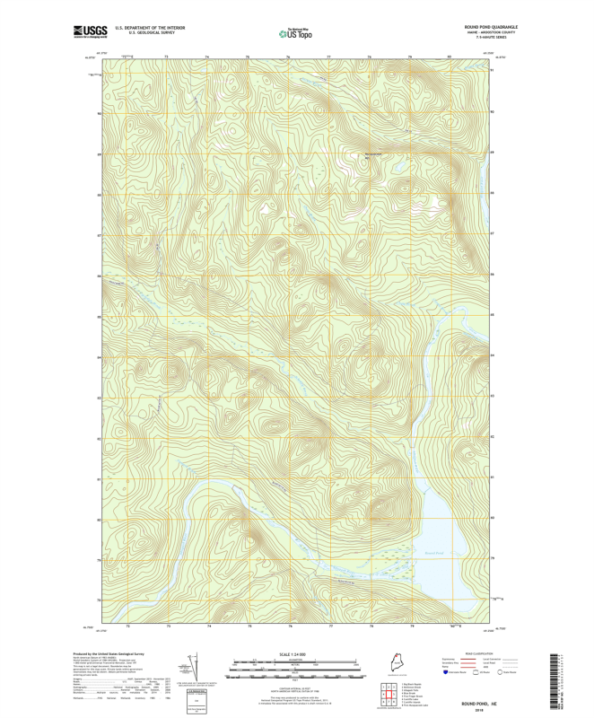 Round Pond Maine - 24k Topo Map