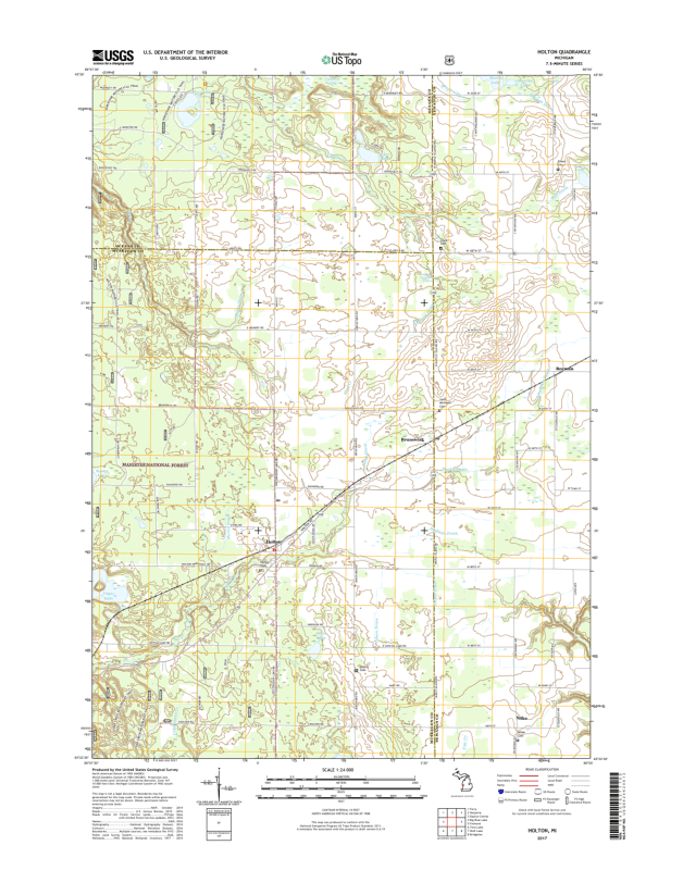 Holton Michigan - 24k Topo Map