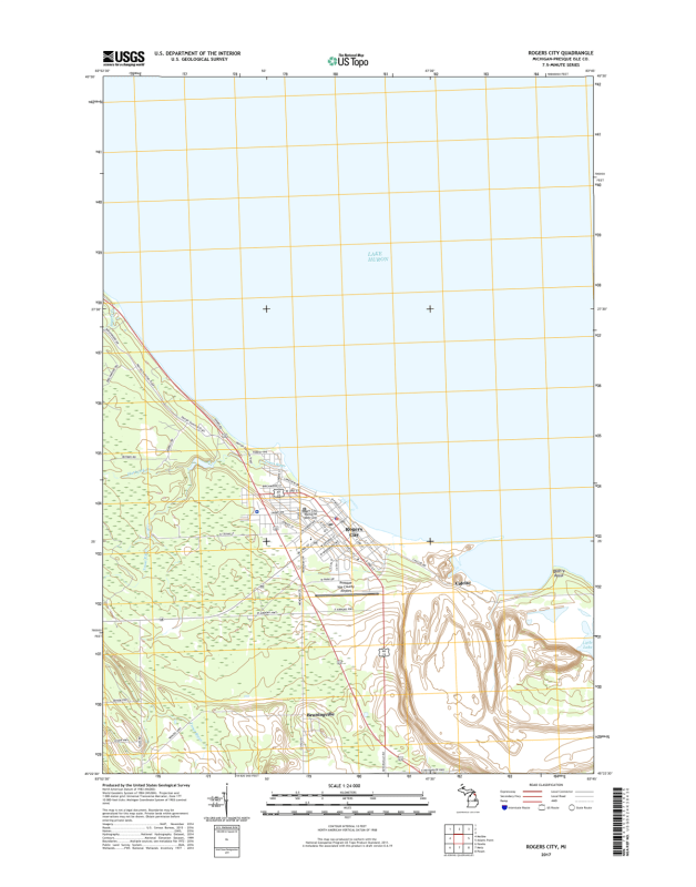 Rogers City Michigan - 24k Topo Map