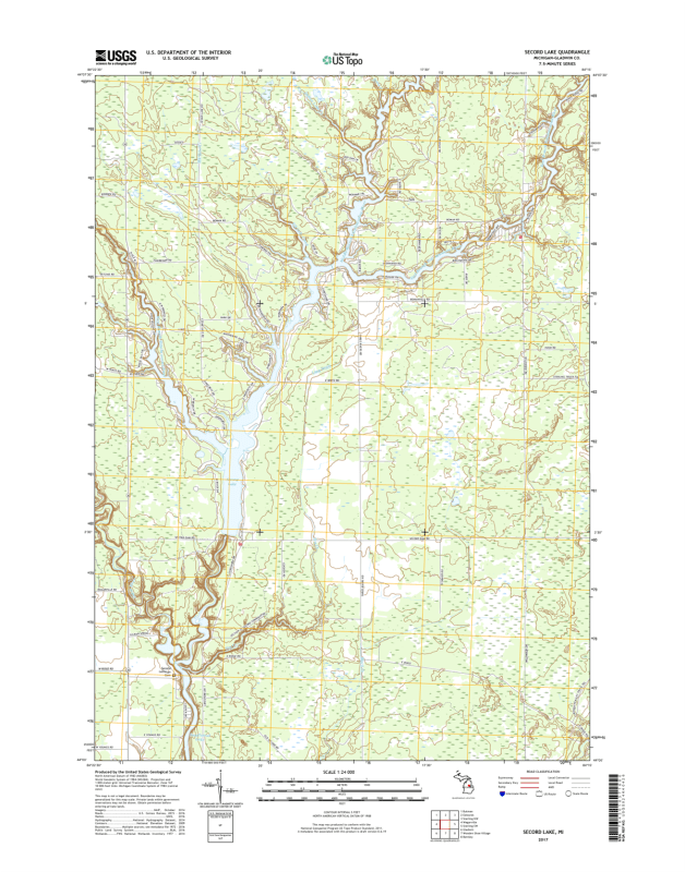 Secord Lake Michigan - 24k Topo Map