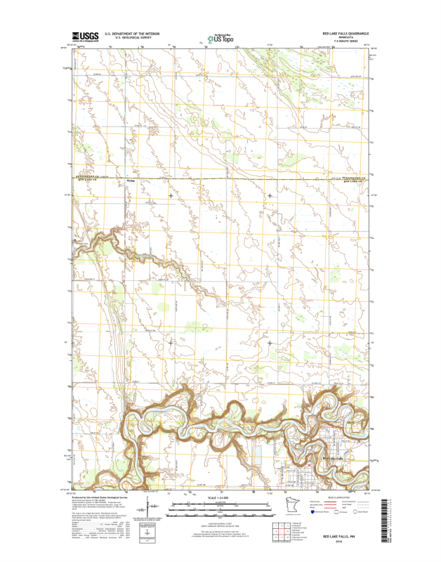 Red Lake Falls Minnesota - 24k Topo Map