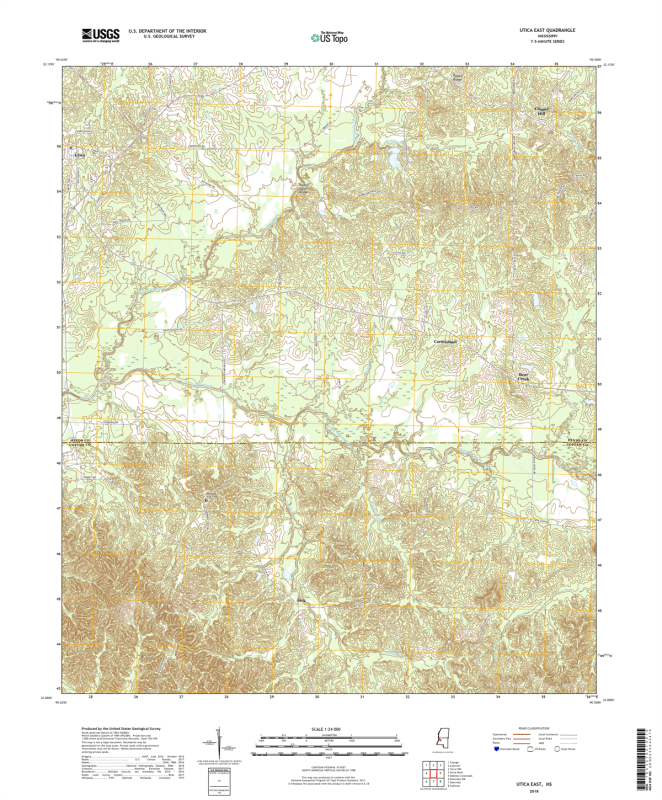Utica East Mississippi - 24k Topo Map