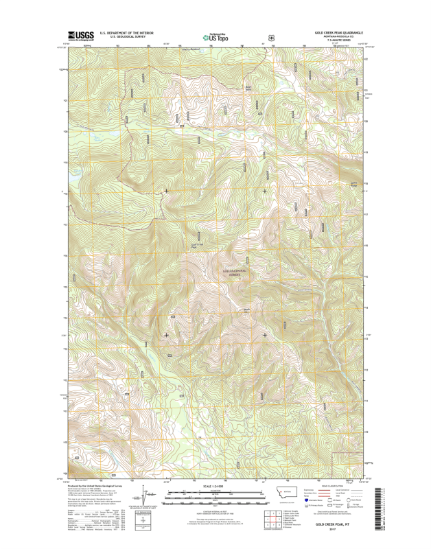 Gold Creek Peak Montana - 24k Topo Map