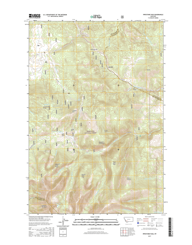 Pipestone Pass Montana - 24k Topo Map
