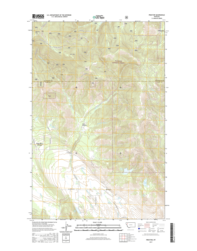 Proctor Montana - 24k Topo Map