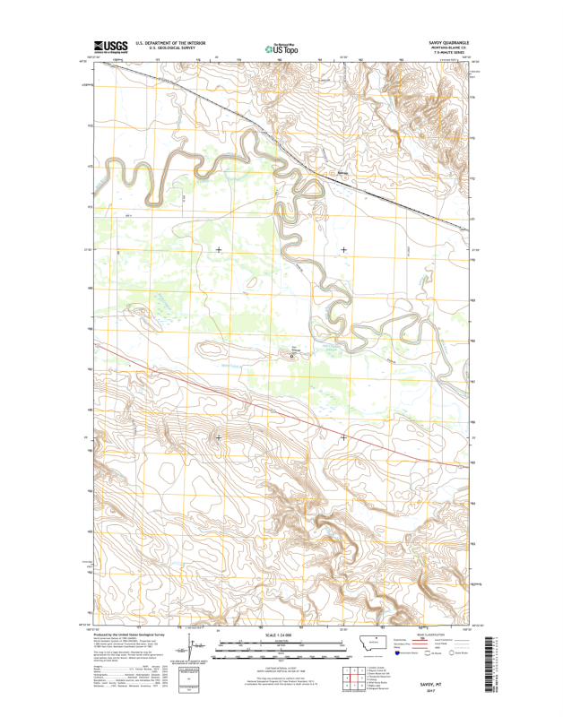 Savoy Montana - 24k Topo Map