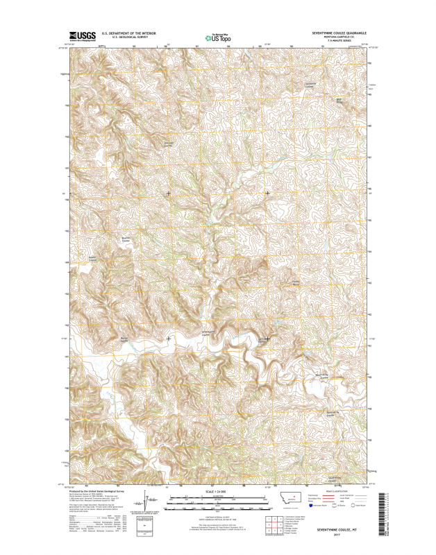Seventynine Coulee Montana - 24k Topo Map