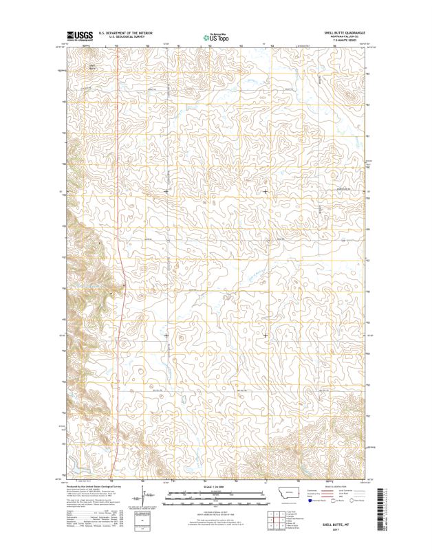 Shell Butte Montana - 24k Topo Map