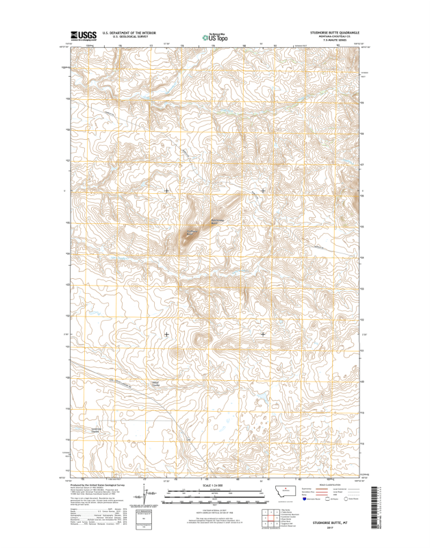 Studhorse Butte Montana - 24k Topo Map