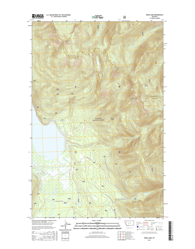 Swan Lake Montana - 24k Topo Map