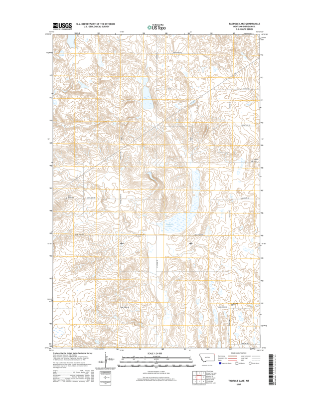 Tadpole Lake Montana - 24k Topo Map