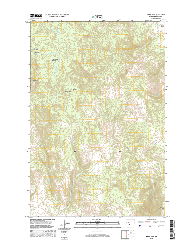 Windy Rock Montana - 24k Topo Map