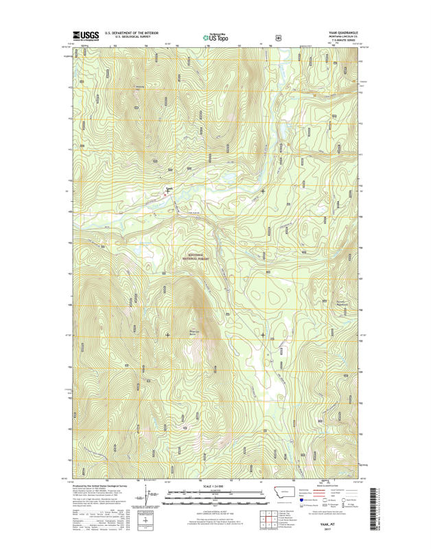 Yaak Montana - 24k Topo Map