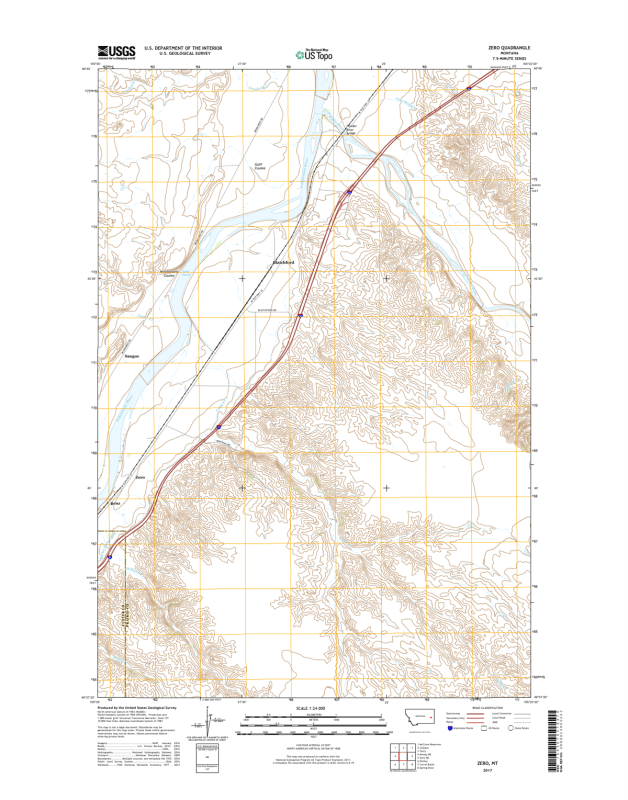 Zero Montana - 24k Topo Map
