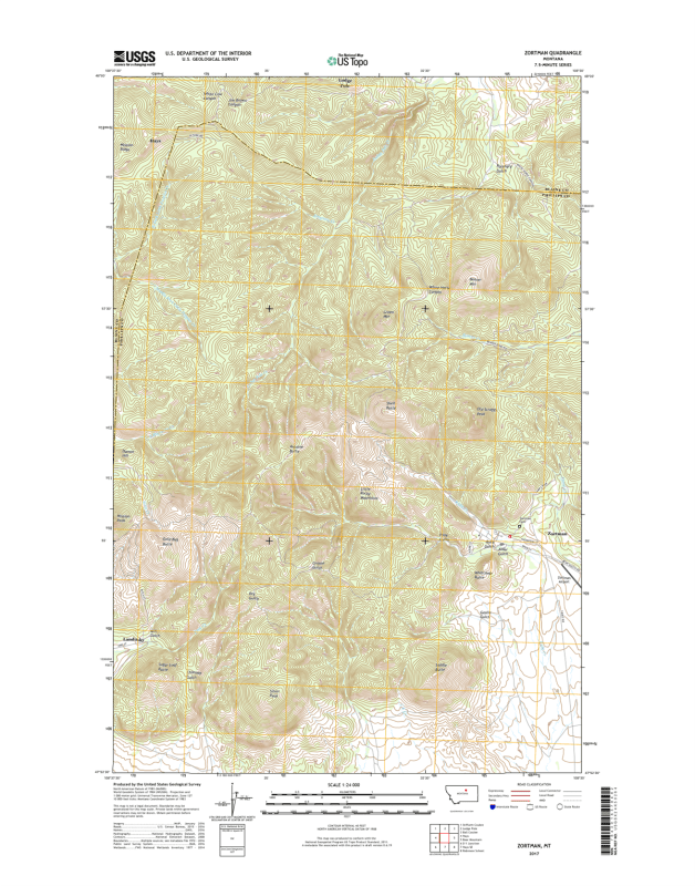 Zortman Montana - 24k Topo Map