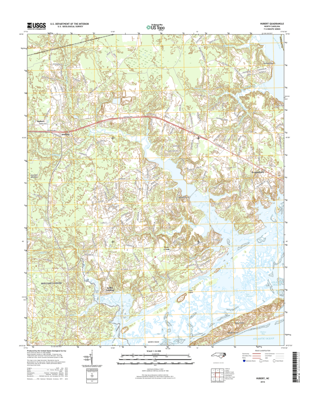 Hubert North Carolina - 24k Topo Map
