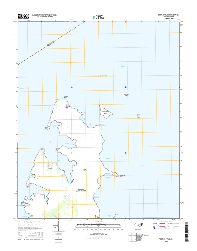 Point of Marsh North Carolina - 24k Topo Map