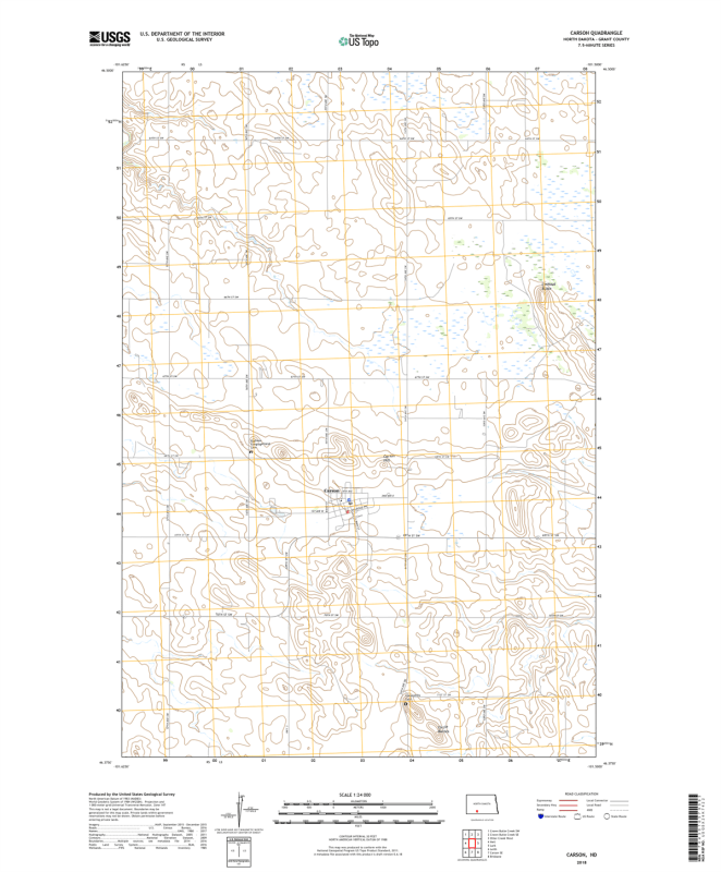 Carson North Dakota - 24k Topo Map