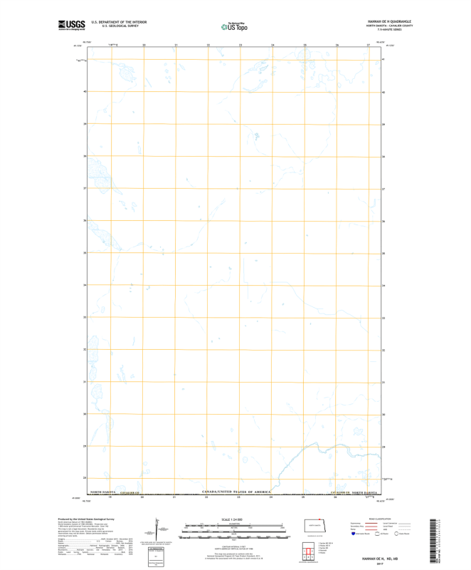 Hannah OE N North Dakota - 24k Topo Map