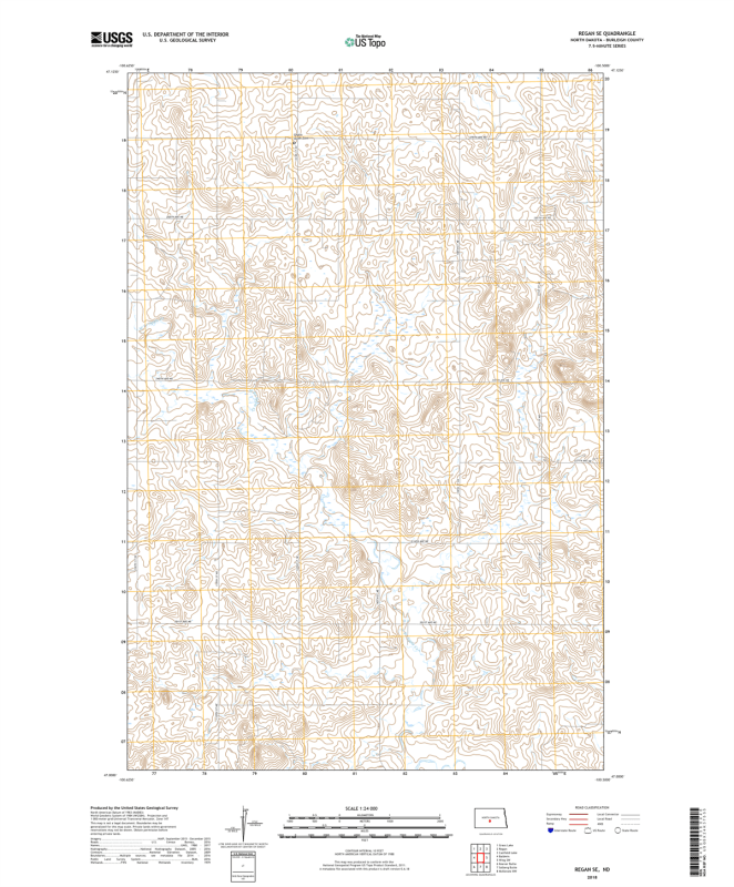 Regan SE North Dakota - 24k Topo Map