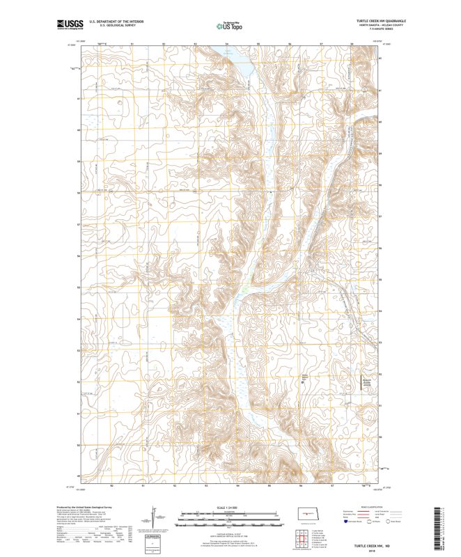 Turtle Creek NW North Dakota - 24k Topo Map